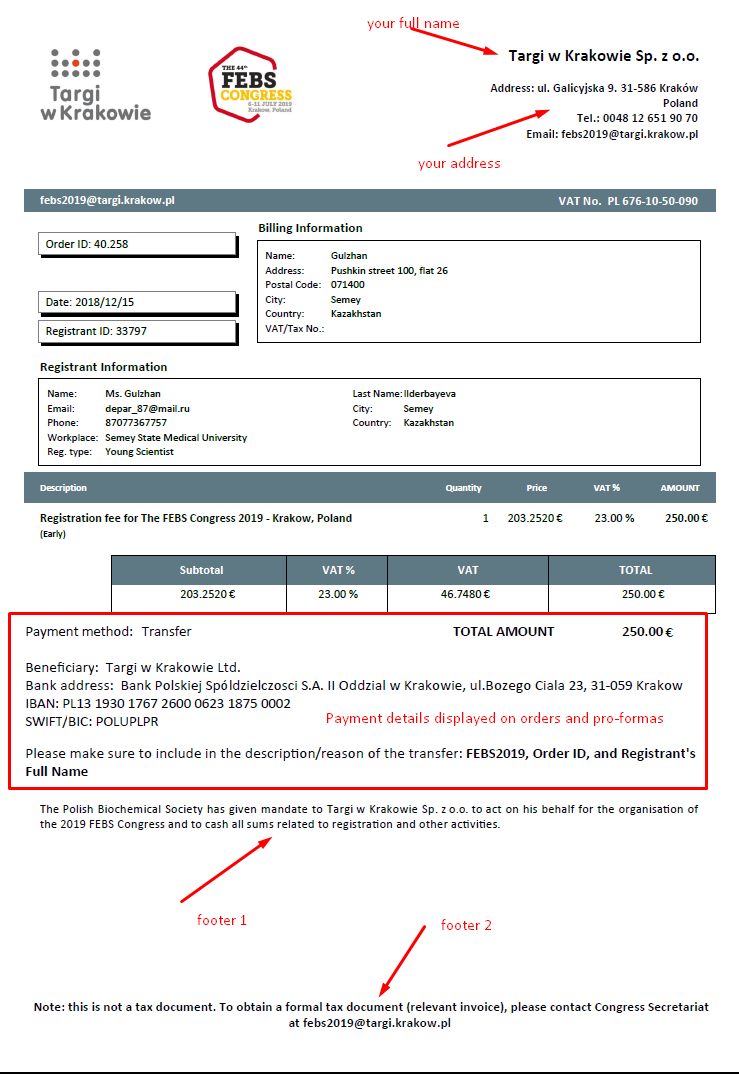 3. Order form & receipt details – Help Center